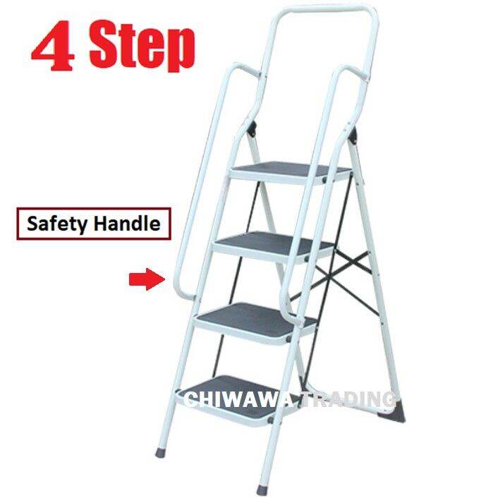 4 Steps Household Commercial Foldable Steel Ladder With Handle / Tangga ...