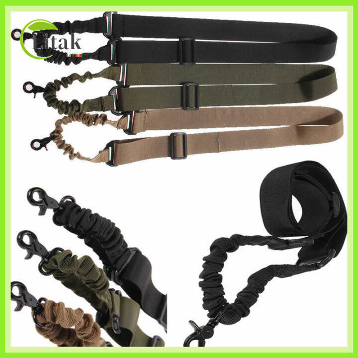 Single Point Tactical Sling Strap Bungee Hook Adjustable Nylon Shoulder ...