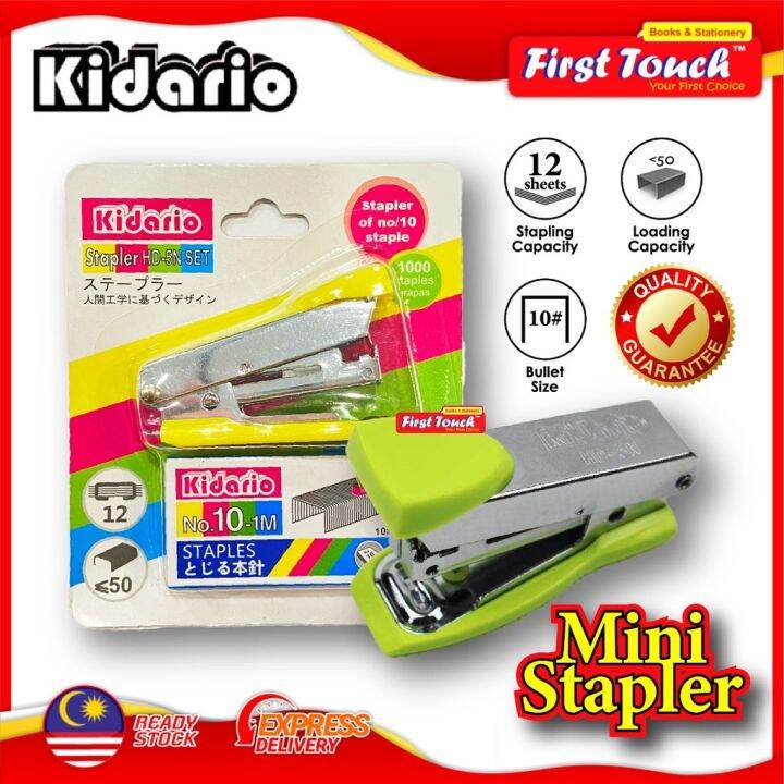 Kidario Mini Stapler Set HD-5N No.10-1M Staples Basic School & Office ...