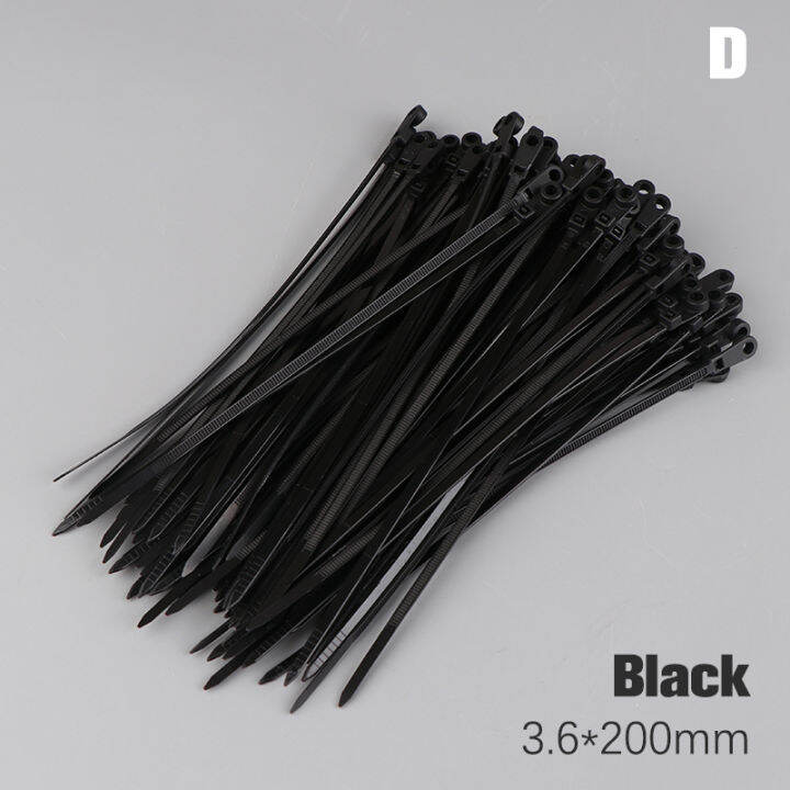 FineGoodWell 100Pcs Screw Hole Cable Ties Fixed Cable Tie Nylon Cable Zip Ties With Screw Hole ...