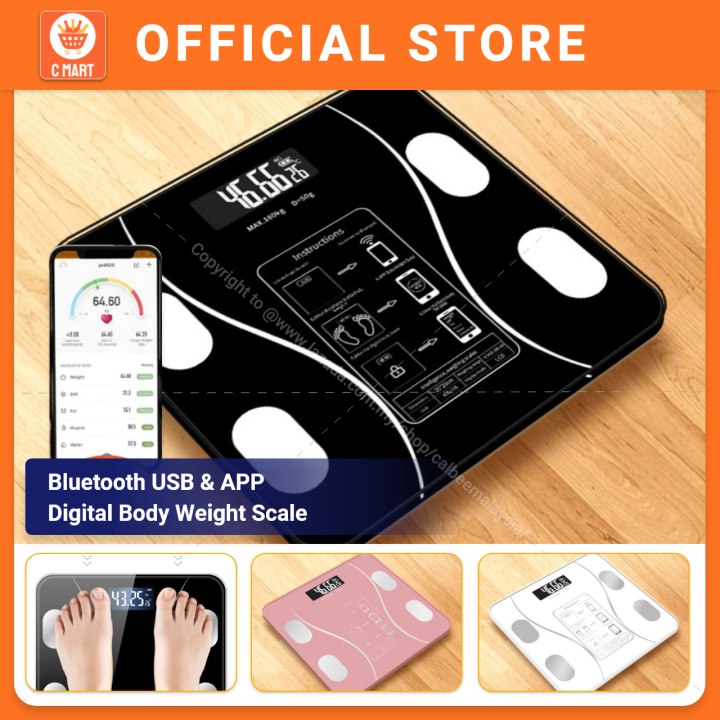 Digital Body Weight Scale with Smart App Monitor Electronic USB ...
