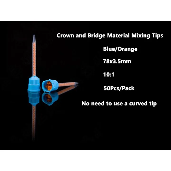 Dental Temporary Crown and Bridge Material Mixing Tips Blue/Orange 10:1 50Pcs/Pack | Lazada PH