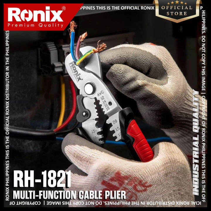 Ronix RH-1821 Multi-function Cable Plier Sharp Shear edge made of high-quality stainless steel ...
