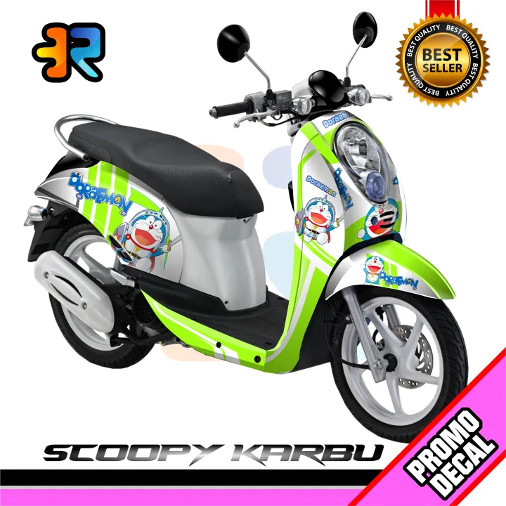 Sticker Decal Motor Honda Scoopy Karbu Desain Doraemon 2 Stiker Decal ...