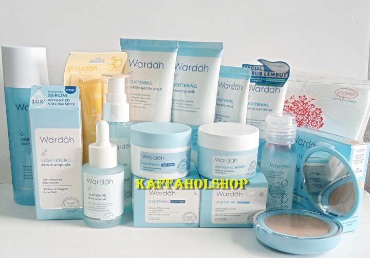 Wardah Set Paket Lengkap Lightening Series Plus Bedak Padat UV Shield ...
