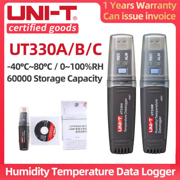 【ready Stock】uni T Usb Datalogger Ut330a Ut330b Ut330c 60000 Large Storage Capacity Humidity