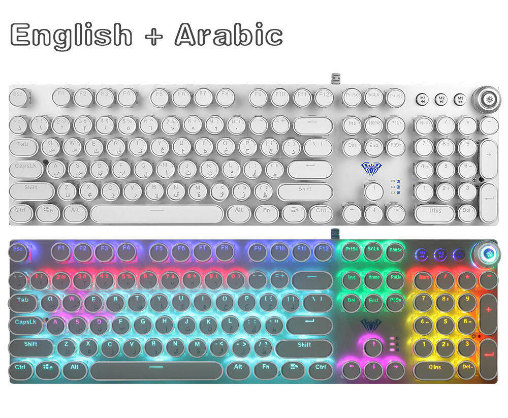 【CW】Game mechanical keyboard F2088 white punk keycap 104 KEYS computer ...