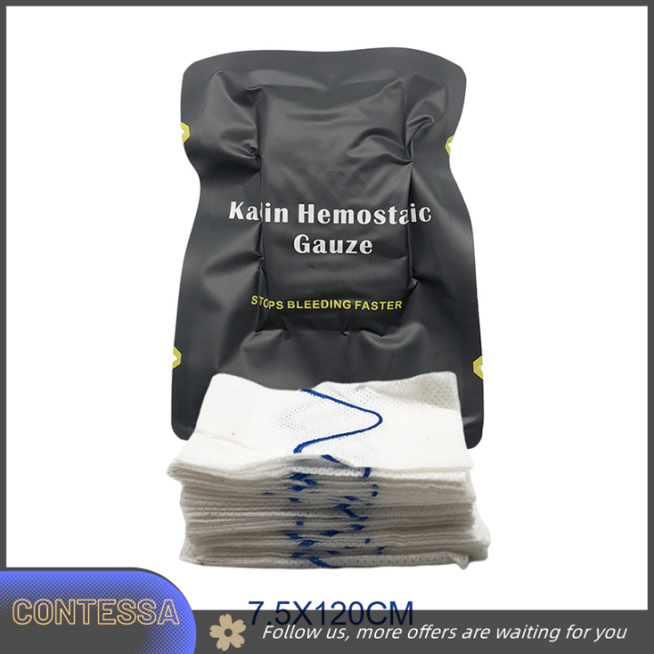 BELLE Hemostatic Kaolin Gauze Combat Emergency Trauma Z-Fold Soluble ...