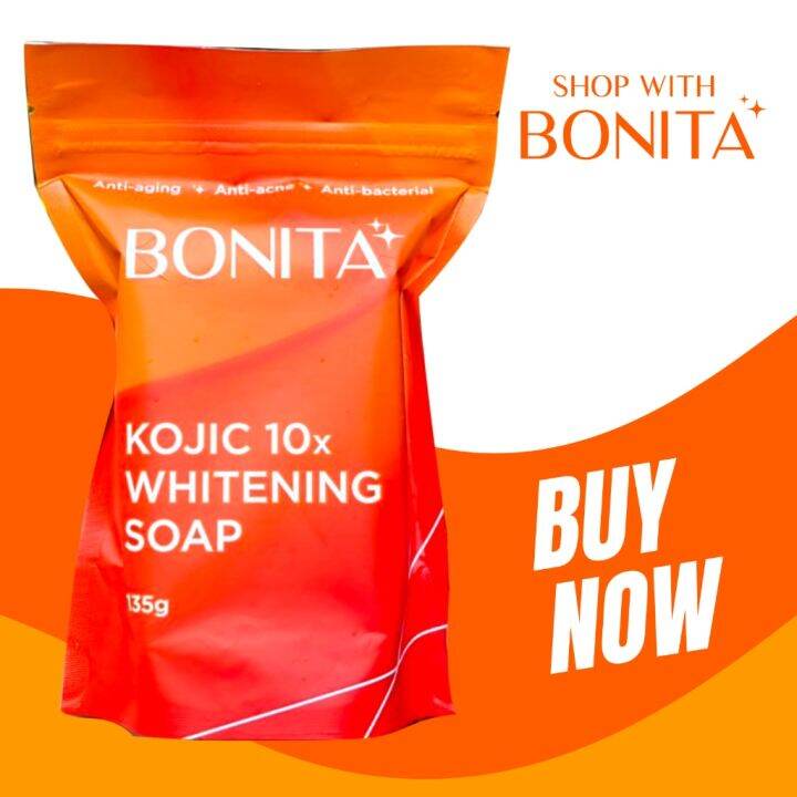 BONITA Kojic Soap x10 Whitening 135G with Niacinamide and Centella Asiatica Pampaputi for body ...