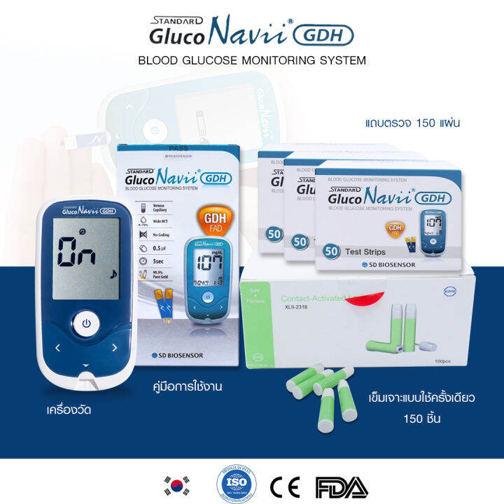 !! สุดคุ้ม !! ของแท้ Gluco Navii เครื่องวัดน้ำตาล เครื่องตรวจน้ำตาลปลาย ...