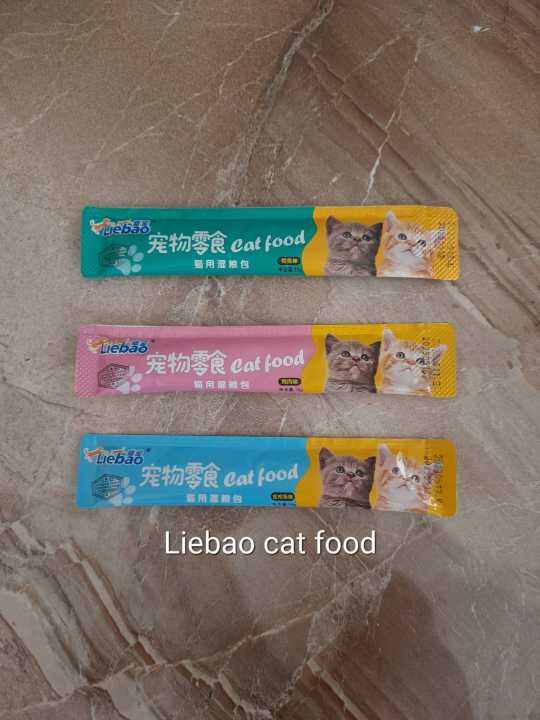 Liebao creamy cemilan snack kucing cat food tuna cod fish chicken 15gr ...