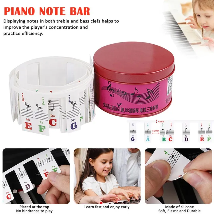 PVC Piano Key Sticker Colorful Large Alphabet Piano Sticker Keyboard ...