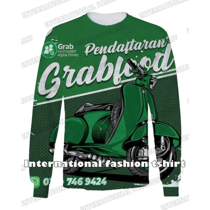 grab 2022 food sublimation long sleeve, full print | Lazada PH