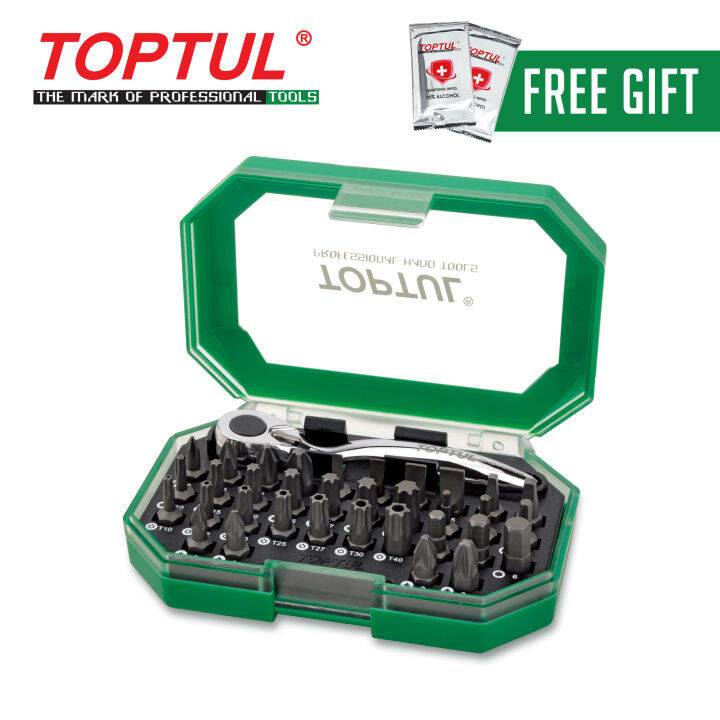 TOPTUL 35PCS 1/4 Hex Drive Mini Ratchet Bit Set (GACW3503) | Lazada