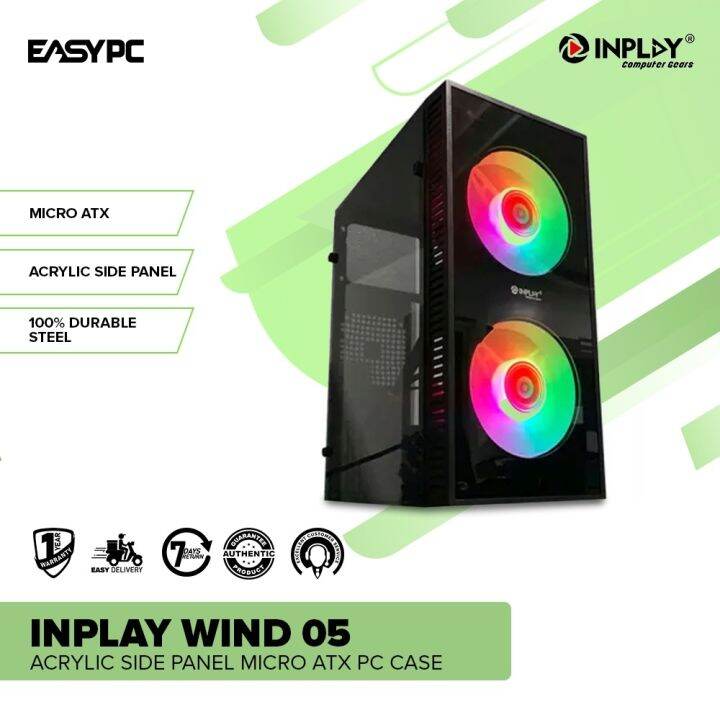 EasyPC InPlay Wind 05 or Wind 01 Acrylic Side Panel Micro ATX PC CASE 100 Durable | Lazada PH