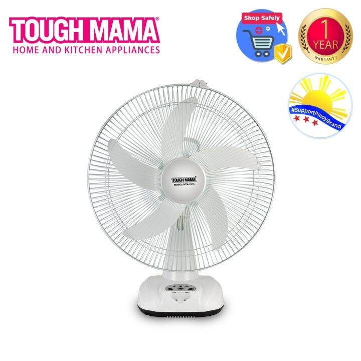 Tough Mama Rechargeable Desk Fan NTM2916 (White | Lazada PH