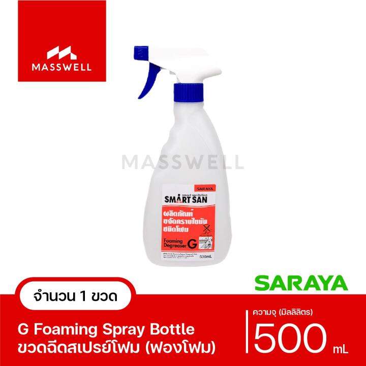 SARAYA ขวดฉีดสเปรย์ G-1 (ขวดเปล่า) หัวฉีดเปรย์โฟม - ความจุ 500ml *ติดฉลาก G สีส้ม | Lazada.co.th