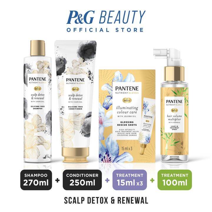 [Bundle of 4] Pantene Pro-V Nutrient Blends Scalp Detox & Renewal ...