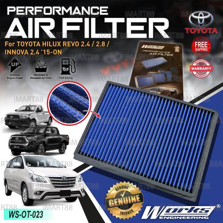 Works Engineering Air Filter Toyota Innova Fortuner Hilux Revo 2.4 2.8 ...