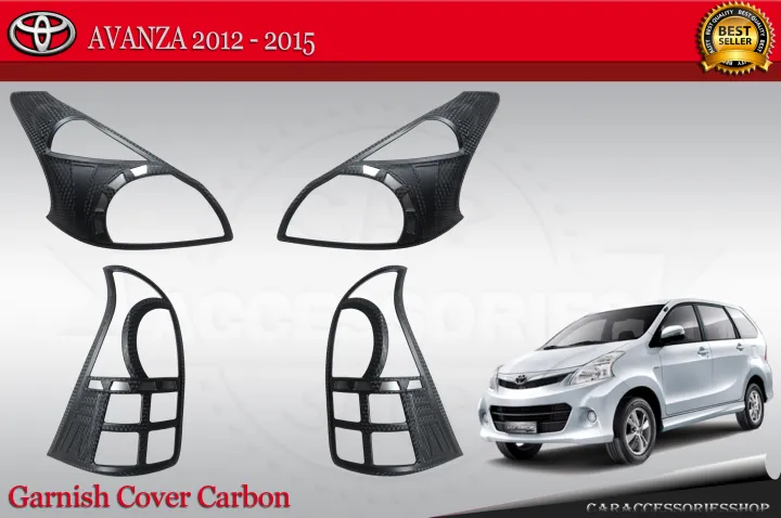 TOYOTA AVANZA 2012 - 2015 GARNISH SET COMBO KIT CARBON WITH LIGHTS HEAD ...