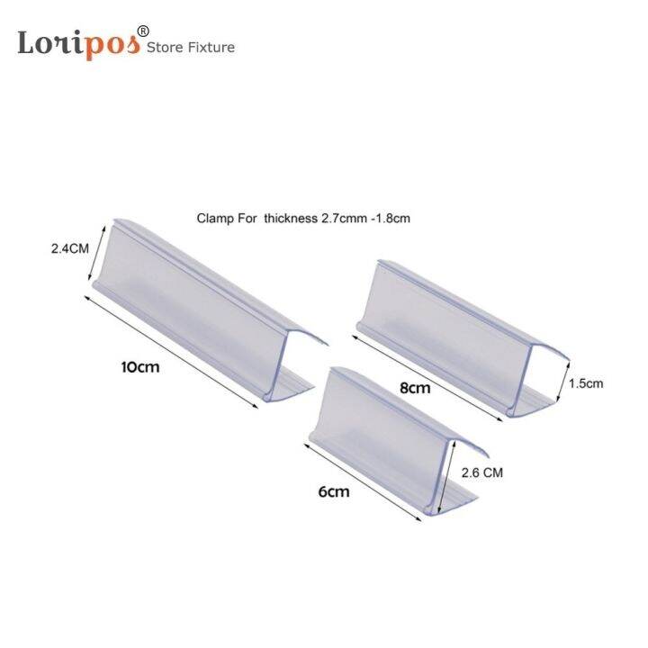 50 Pcs Plank Shelf Label Holder Transparent Plastic Pvc Supermarket ...