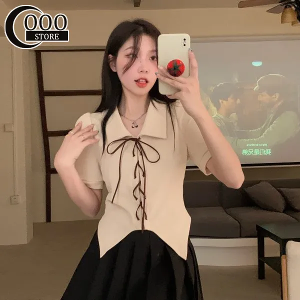 Oooo Two Piece For Women เสื้อโปโลคอปกสั้นลำลอง + กระโปรงพลีท | Lazada ...
