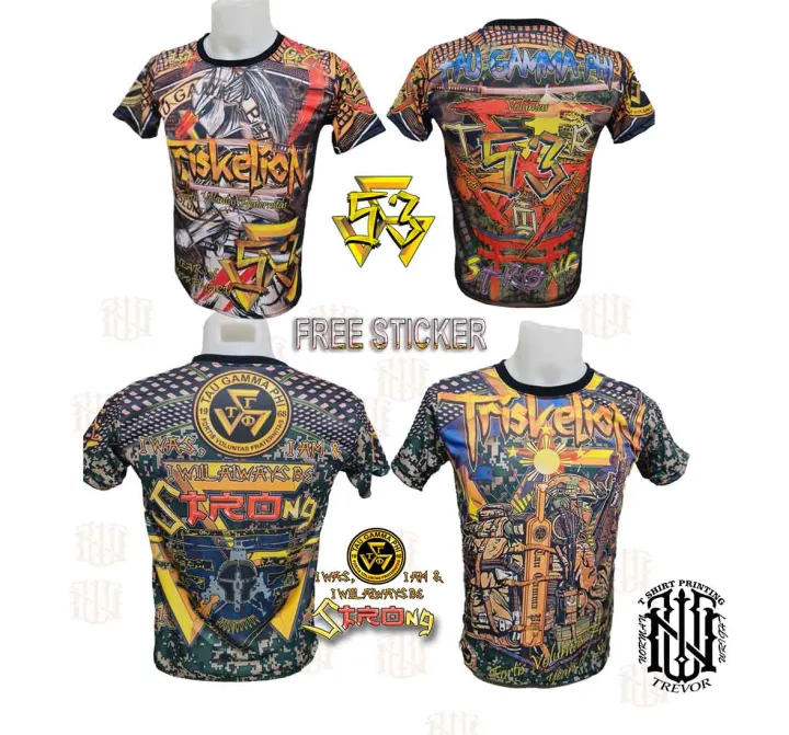 Tau Gamma Phi Triskelion Full Sublimation Frat Shirt Free Sticker Lazada Ph