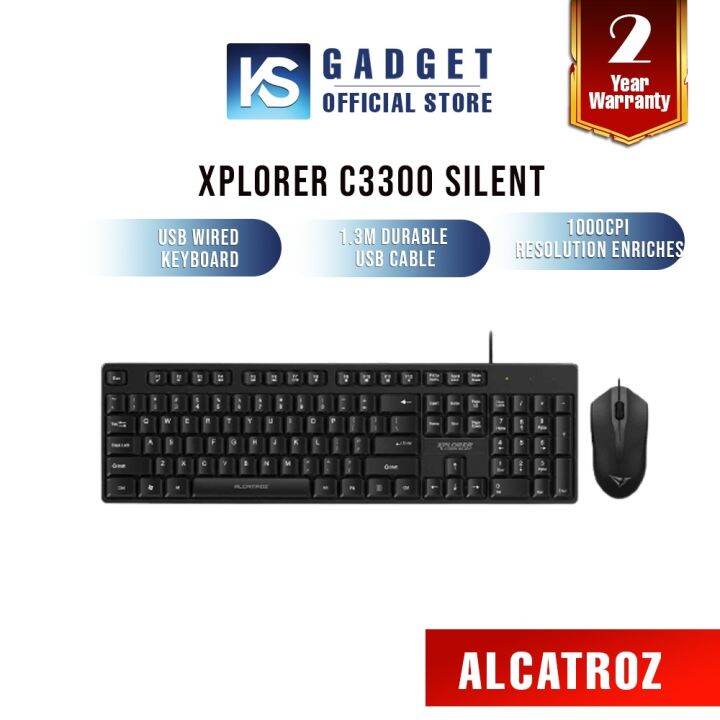 Alcatroz Xplorer C3300 Silent USB Keyboard & Mouse Combo | Lazada