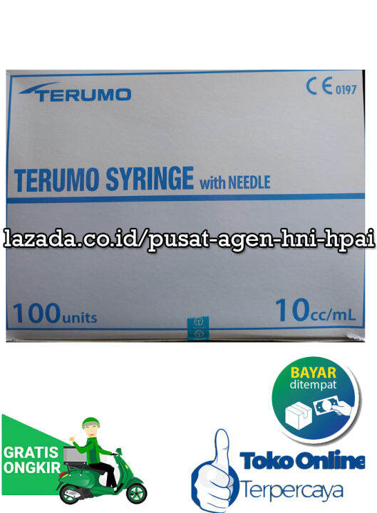 100 PCS Spuit 10 cc Syringe 10 ml TERUMO Syringe 10ml with Needle isi 100 pcs | Lazada Indonesia