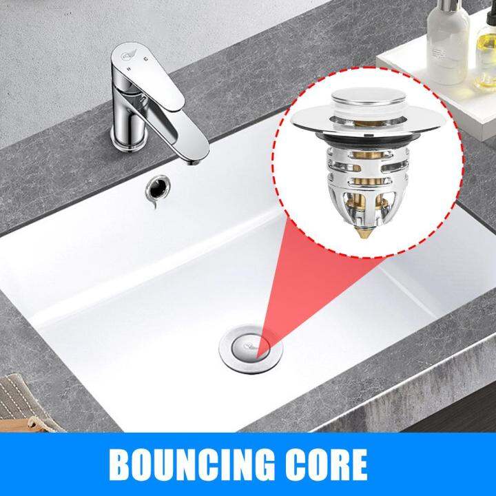 Bathroom Drain Cover Drain Stopper Pop-Up Bounce Core Stopper Strainer ...