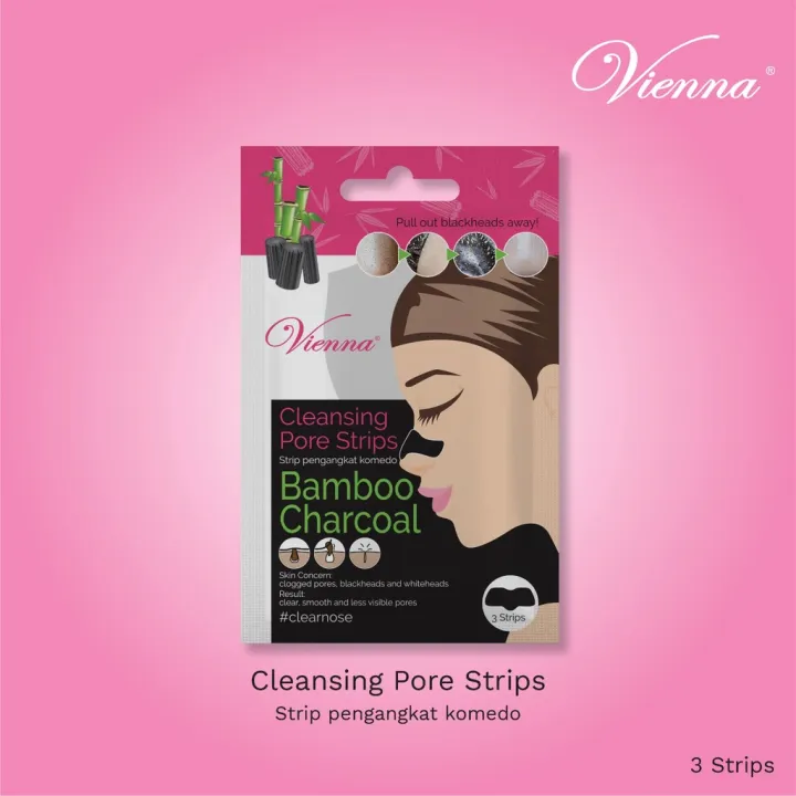 VIENNA CLEANSING PORE STRIPS CHARCOAL + BAMBOO - 3 SHEET SACHET ...