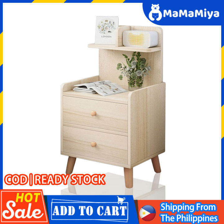 MaMaMiya Scandinavian Modern Nightstand Bedside Table Storage Cabinet ...