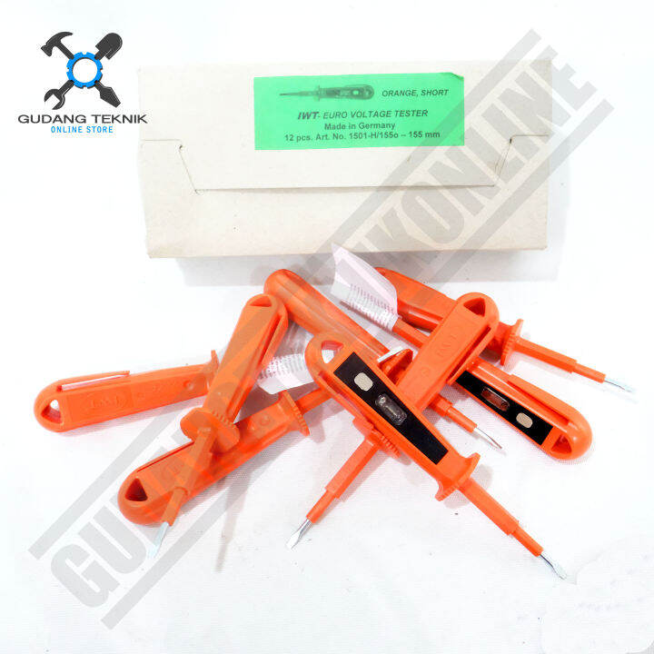 Obeng Test Pen IWT ORANGE 155mm 190mm / Tespen Listrik AC 15cm 19cm IWT ...