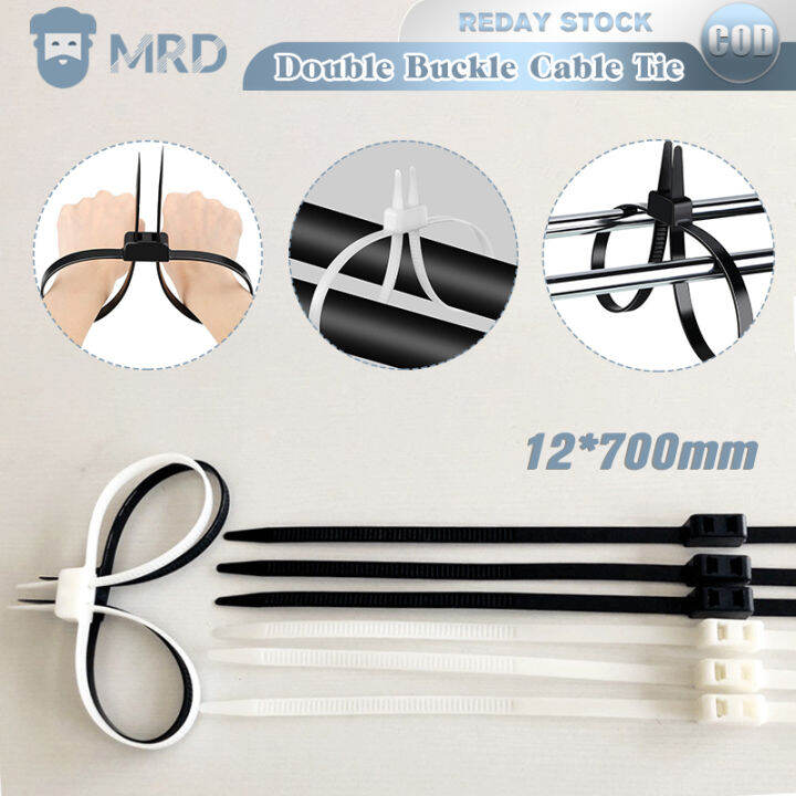 12x700mm Double Lock Cable Zip Ties For Indoor Outdoor, Self-Locking ...