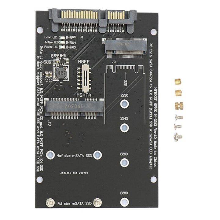 M2 to Sata 2.5Inch M2 SSD Adapter Msata to Sata NGFF MSATA SSD to SATA3 ...