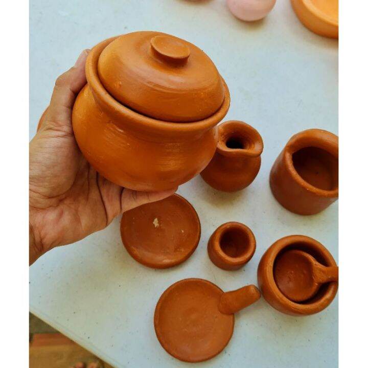 Mini Palayok Set Laruan Claypot Toy Palayok Pambata Playset Painted and ...