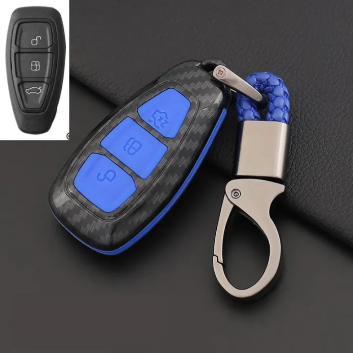 Carbon fiber keychain remote car key cover for Ford Focus Mk3 Mk4 KUGA ...