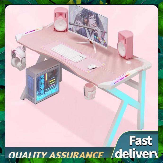 Video game computer table Girl Pink household table and chair table ...