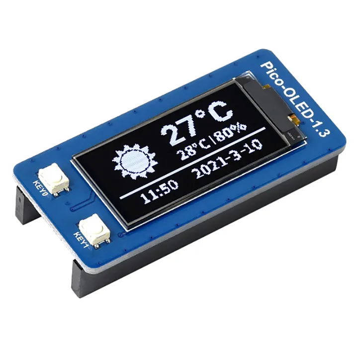 Waveshare Display Module for Raspberry Pico 1.3-Inch OLED Display Module SH1107 I2C/SPI ...