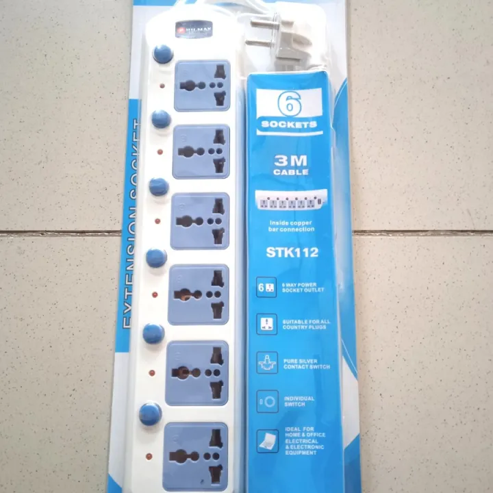 Colokan Stop Kontak 6 Lobang Universal Stopkontak extension 6 lubang ...