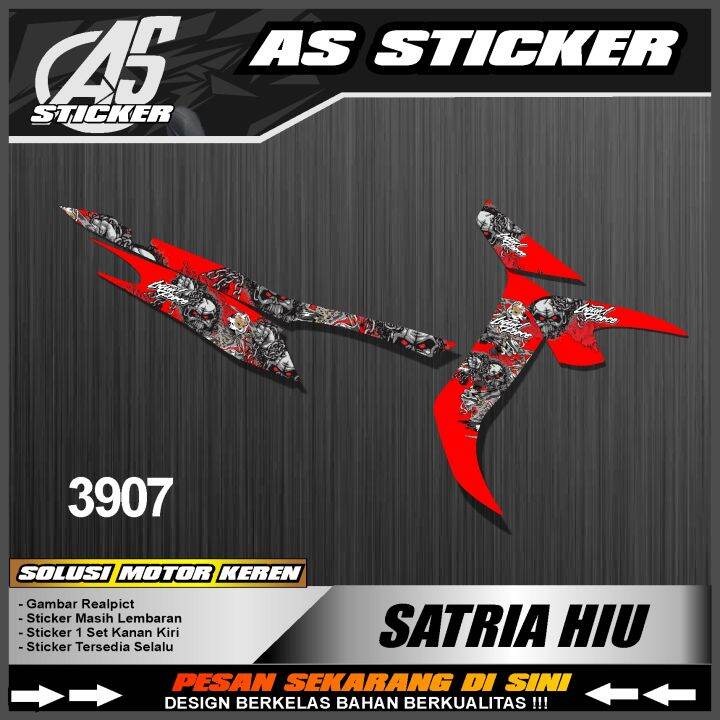 3907a Sticker Striping Satria Hiu Semifull Desain Skull Tengkorak ...