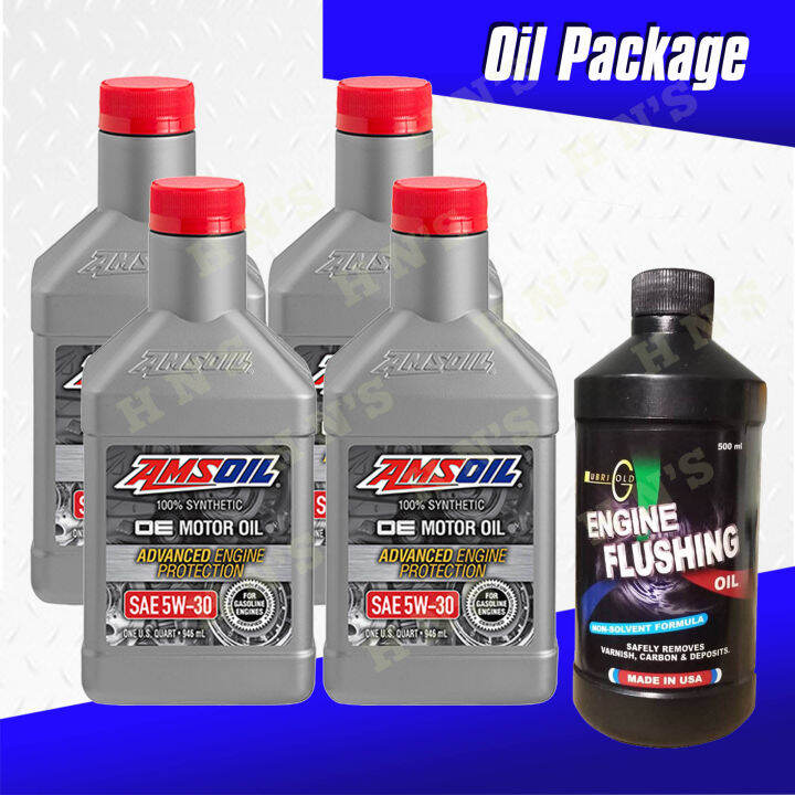 AMSOIL OE 5W-30 Full Synthetic Engine Oil 1qt SET OF 4 with FREE Engine ...