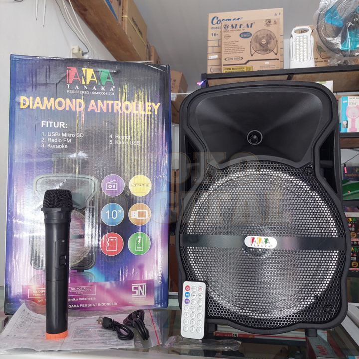 Speaker Portable Tanaka 10" Original Bonus Wireless Mic 10 Inch ...