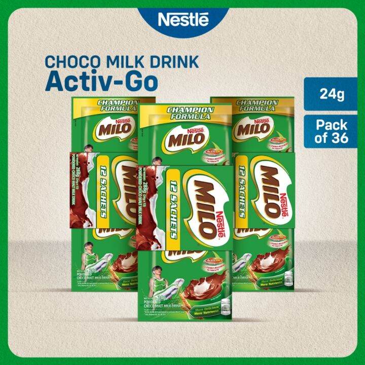 MILO Powdered Choco Malt Milk Drink 24g - Pack of 36 | Lazada PH