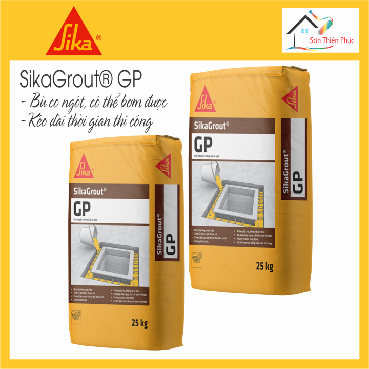 Sika Grout GP Chinh hãng (chiết lẻ). Vữa rót trộn sẵn gốc xi măng, có thể bơm được, bù co ngót ...