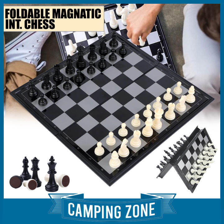 CAMPING ZONE Folding Magnetic Travel Board Chess Set For Kids Or Family ...