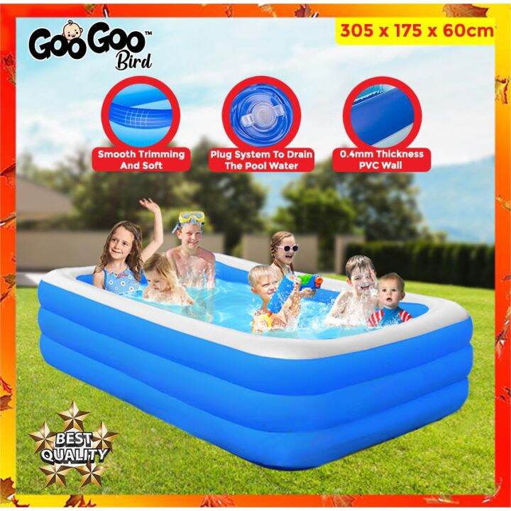 GooGoo Bird 8 Sizes 3Layer Inflatable Family Swimming Pool Extra Large ...