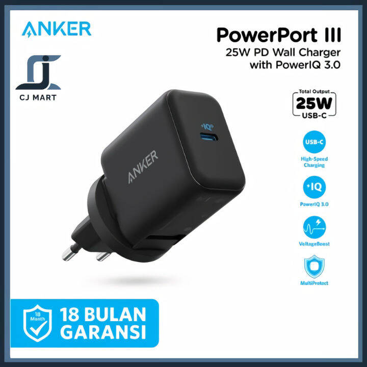 Wall Charger Anker PowerPort III 25W - A2058 | Lazada Indonesia