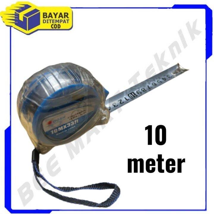 Meteran 10 meter anti karat Pengukur transparan Meteran tukang bangunan ...