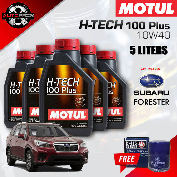 MOTUL H-Tech 100 Plus 10W40 100% Synthetic Gasoline 5 Liters Bundle for ...